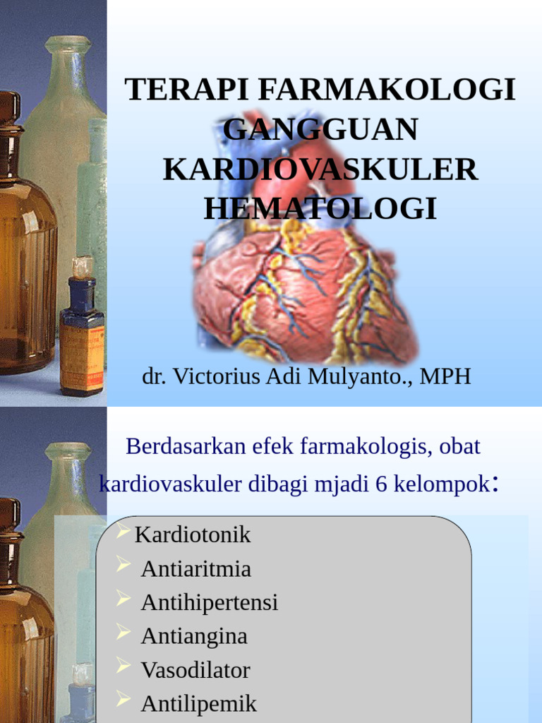 Terapi Farmakologi Gangguan Kardiovaskuler Hematologi | PDF