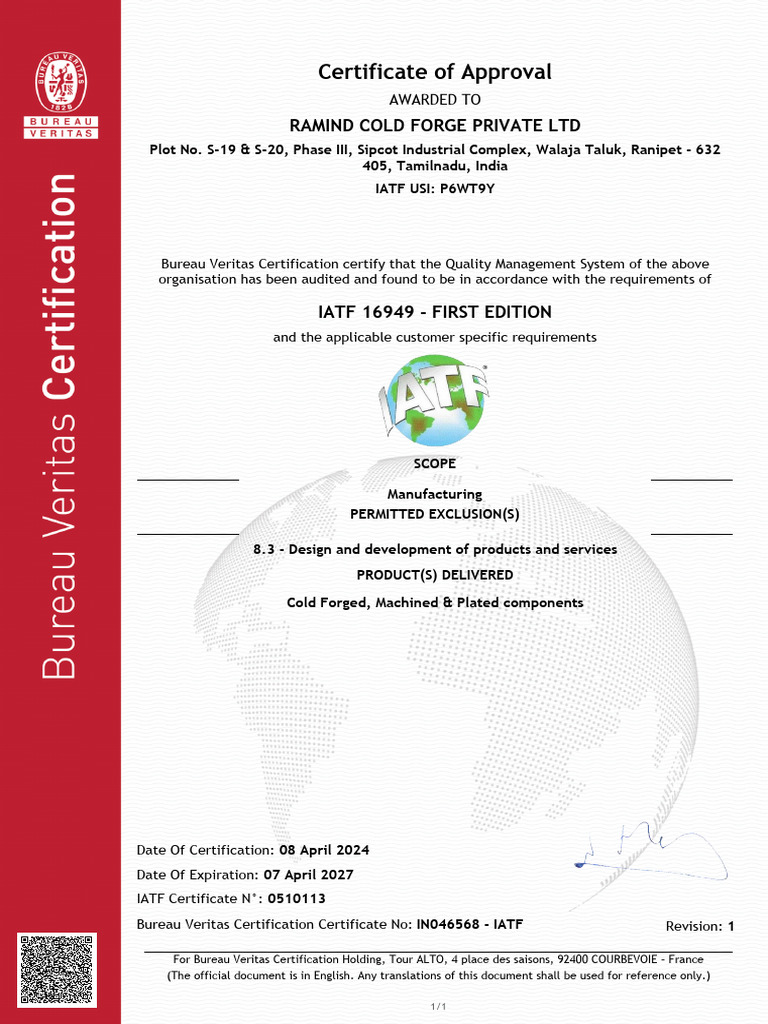 IATF 16949-2016 Certificate | PDF