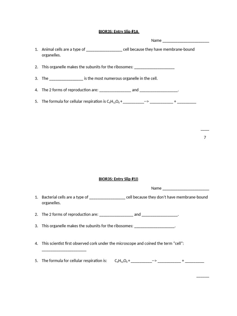 Entry Slip #1 | PDF