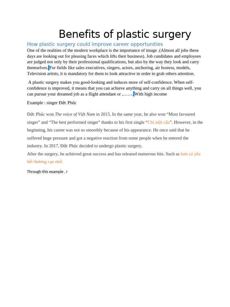 Benefits of Plastic Surgery | PDF