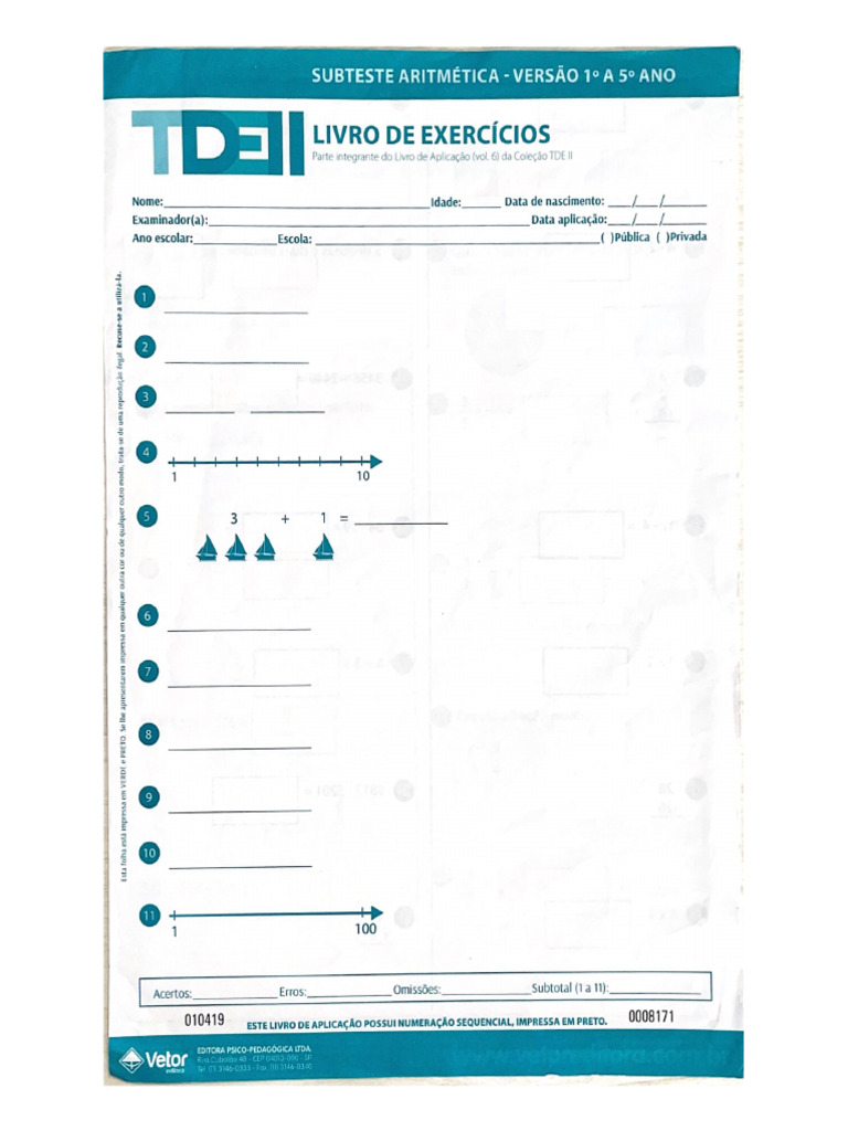 tde aritmética 1 ao 5 ano | PDF