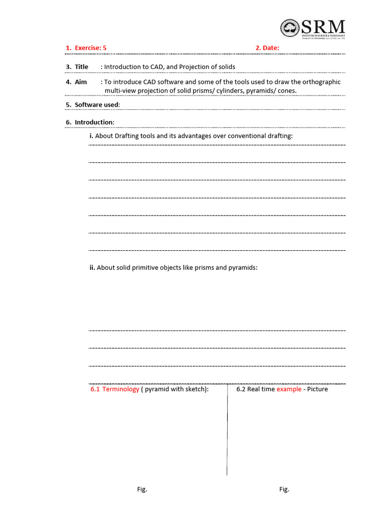 6.1 LAB RECORD FORMAT - Manual and CAD | PDF | Euclidean Geometry ...