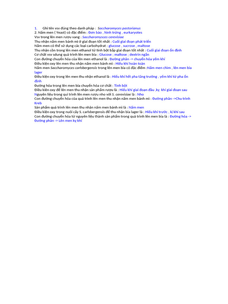 Ghi Tên VSV Đúng Theo Danh Pháp | PDF