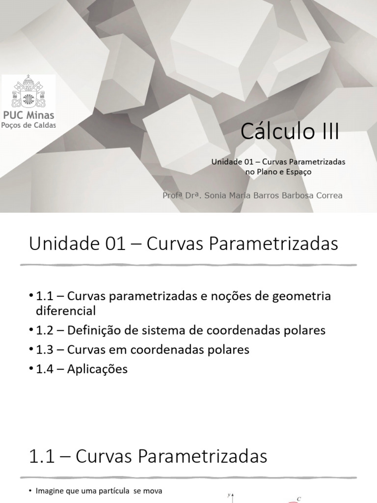 Unid_01_ curvas_parametrizadas_1 | PDF | Equações | Curva