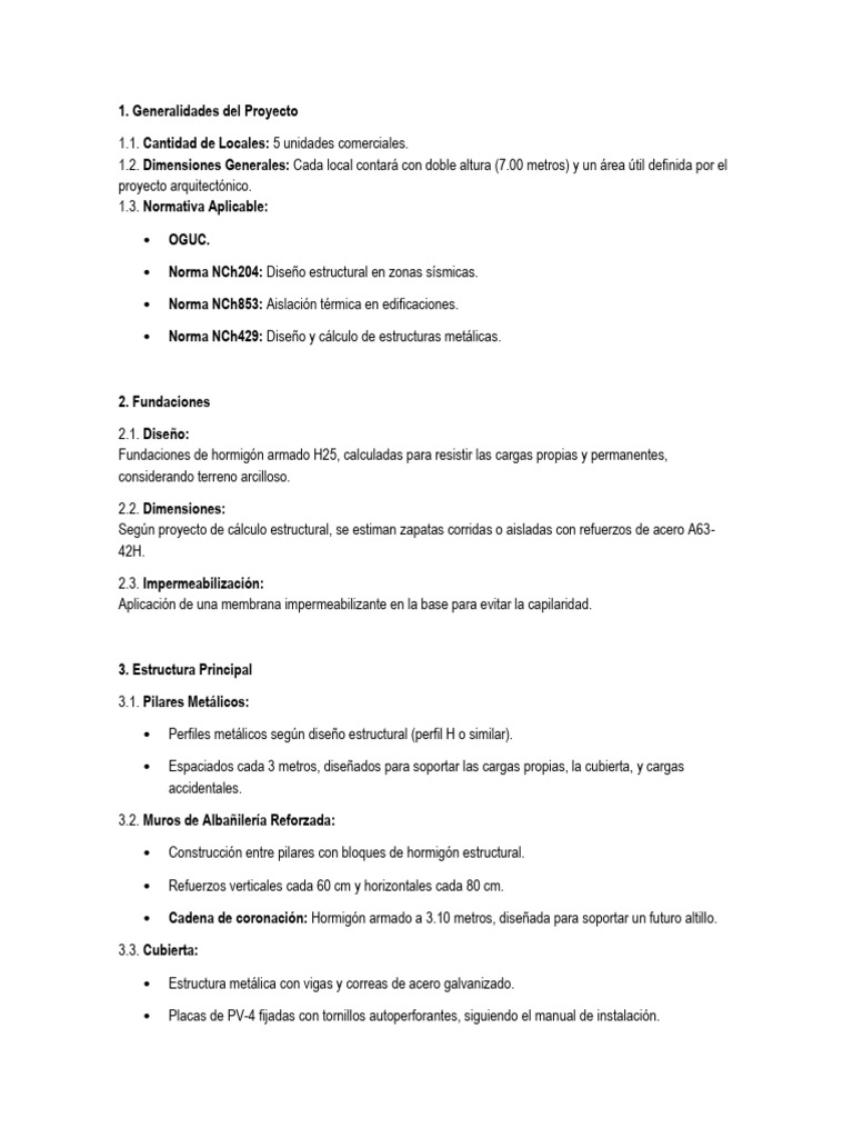 EETT Resumidas | PDF | Techo | Albañilería