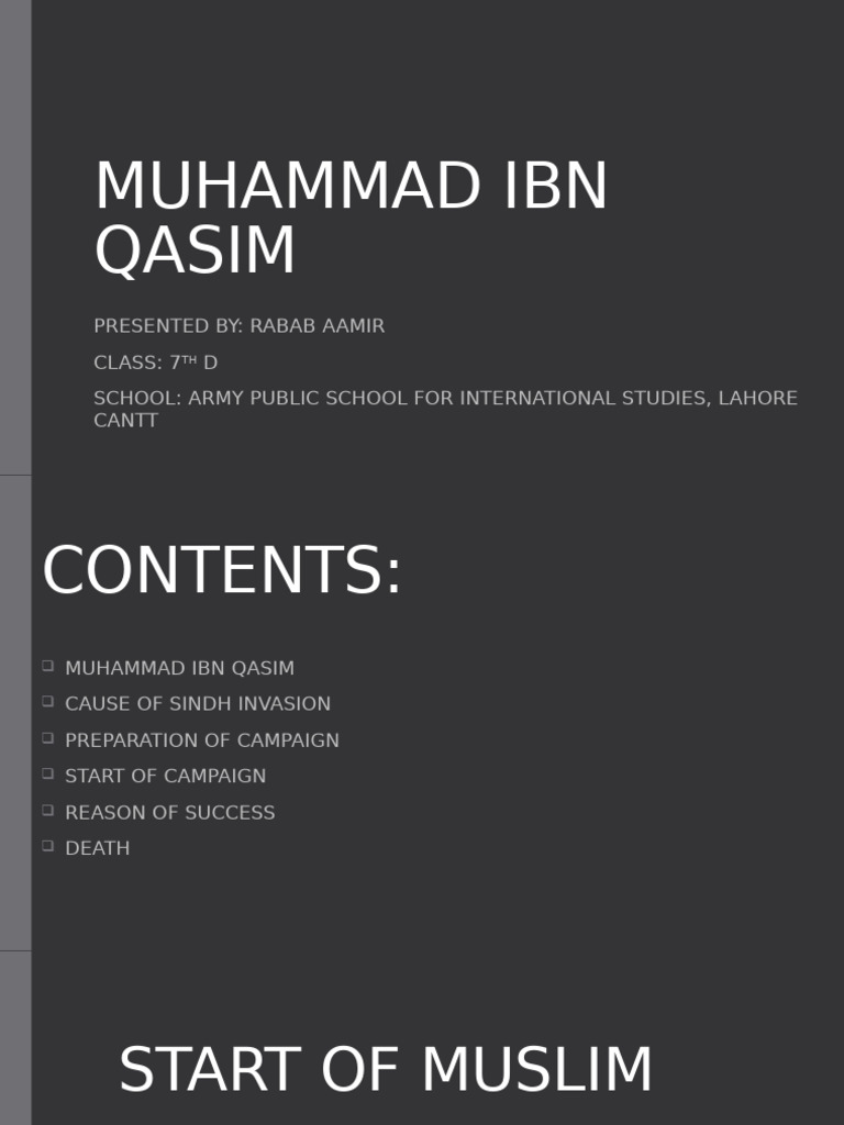 Muhammad Ibn Qasim by Rabab Aamir | PDF | Abrahamic Religions