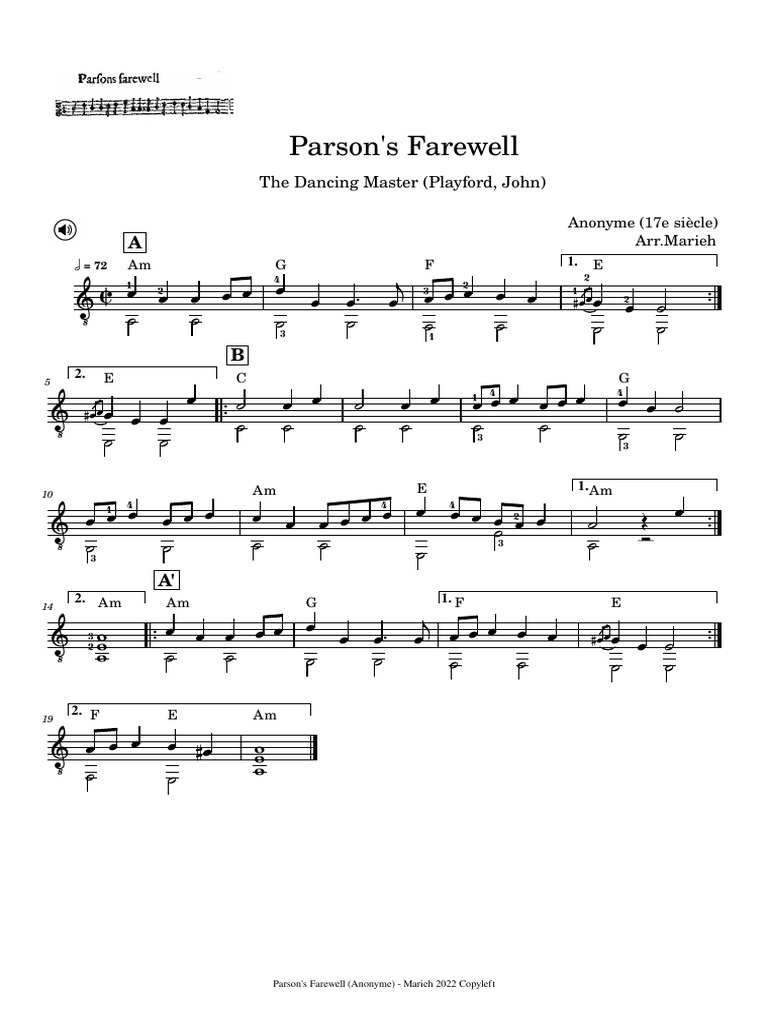 Anon. (17e) Parson's Farewell | PDF