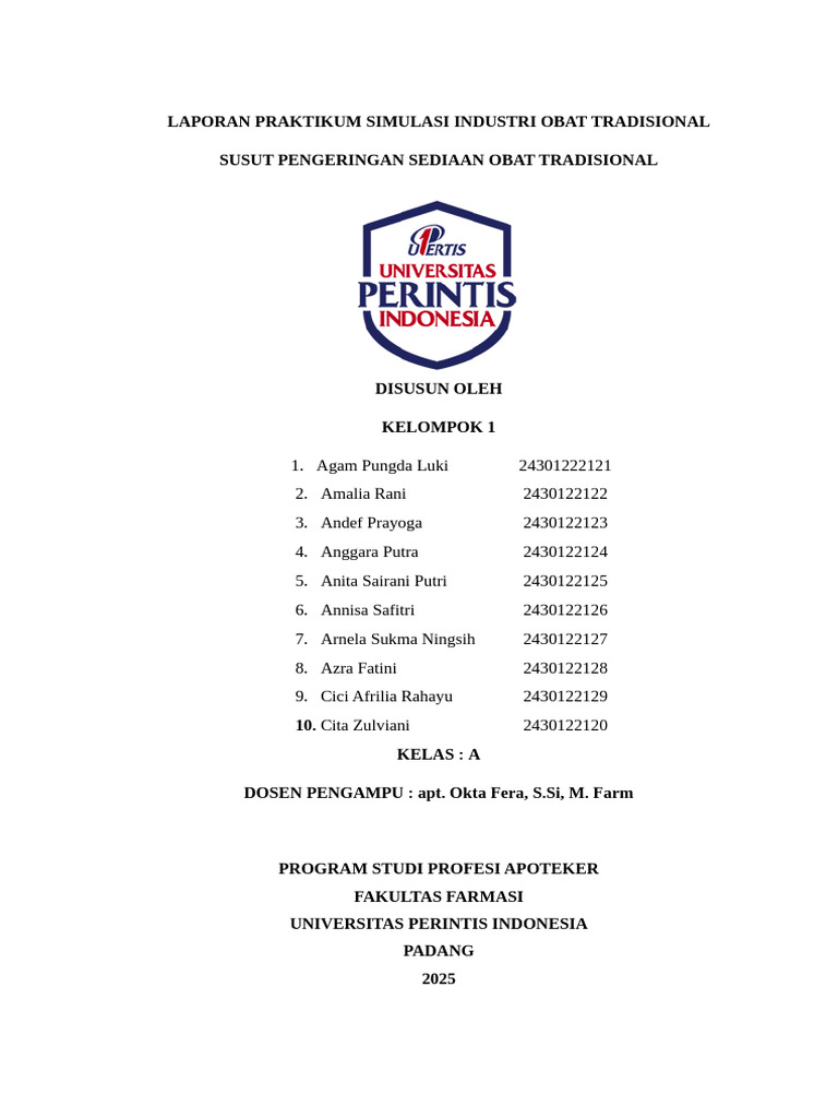 Kel 1 Susut Pengeringan | PDF