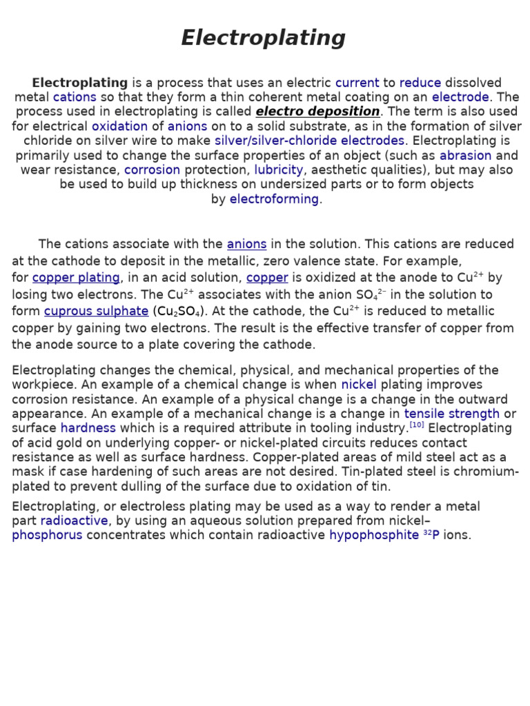 ELECTROPLATING | PDF
