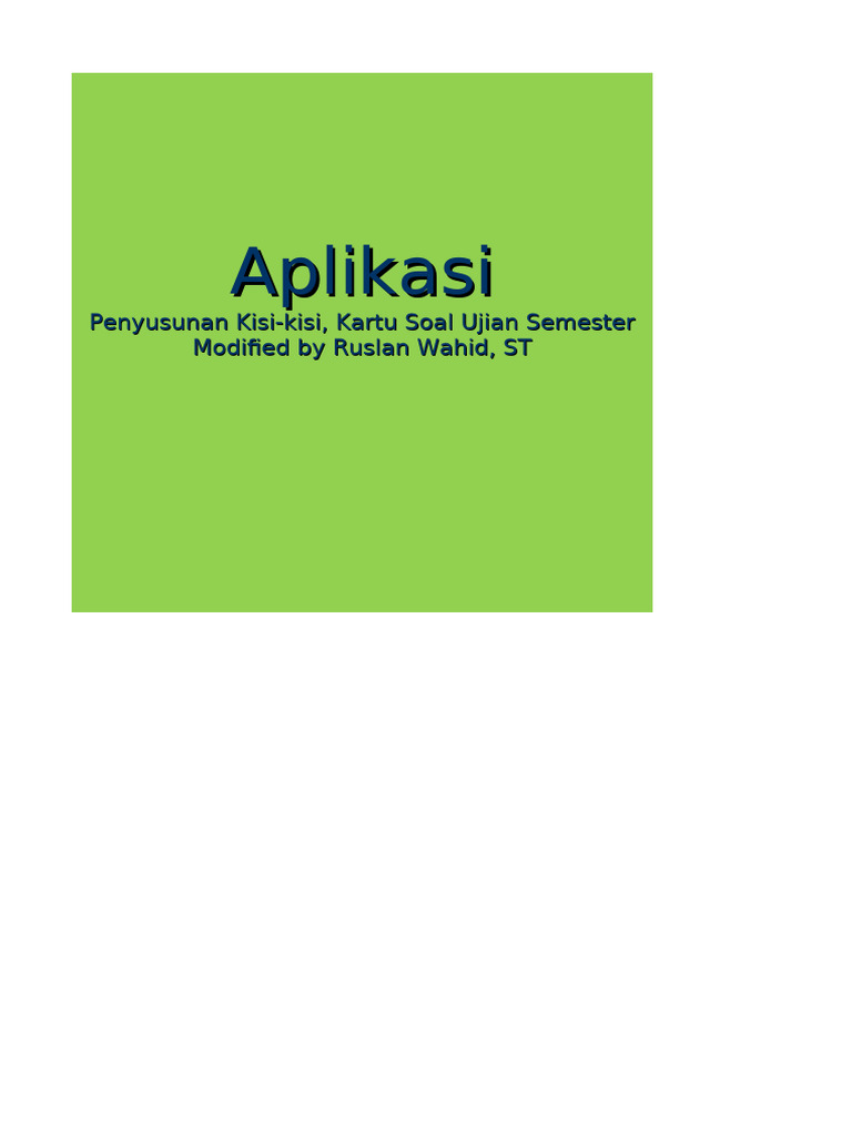 Aplikasi Penyusunan Kisi-Kisi-Kartu Soal Ujian Pil Ganda 50 | PDF