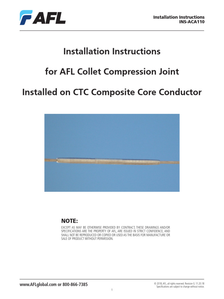 Instructions-AFL-Collet-Comp-Joint-CTC-Composite-Core-Con | PDF | Wire ...