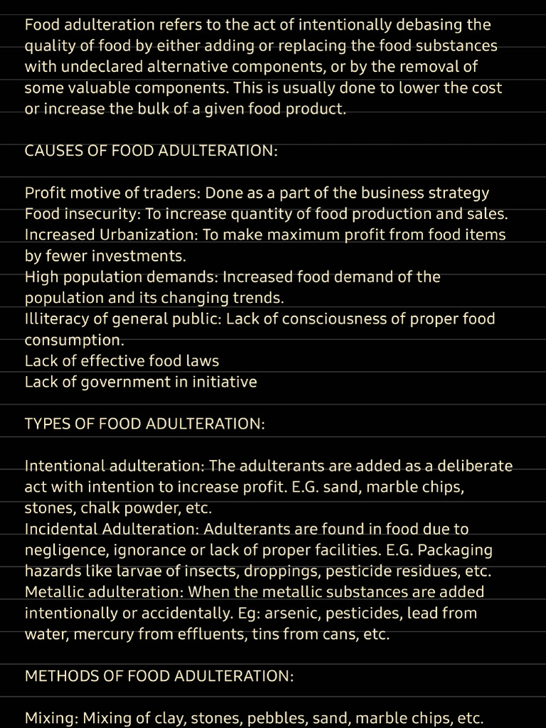 Food Adulteration - 220601 - 095709 | PDF