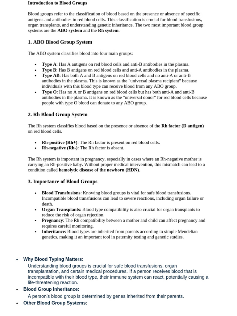 Understanding Blood Groups and Their Importance | PDF | Blood Type | Blood