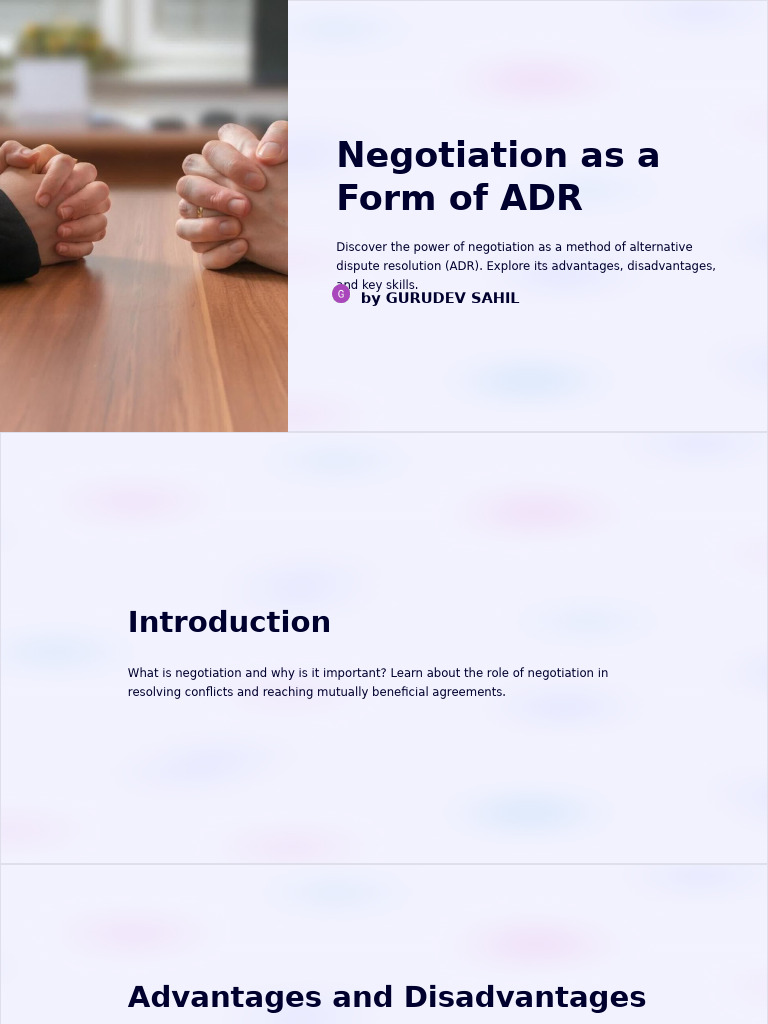 Negotiation As A Form of ADR | PDF