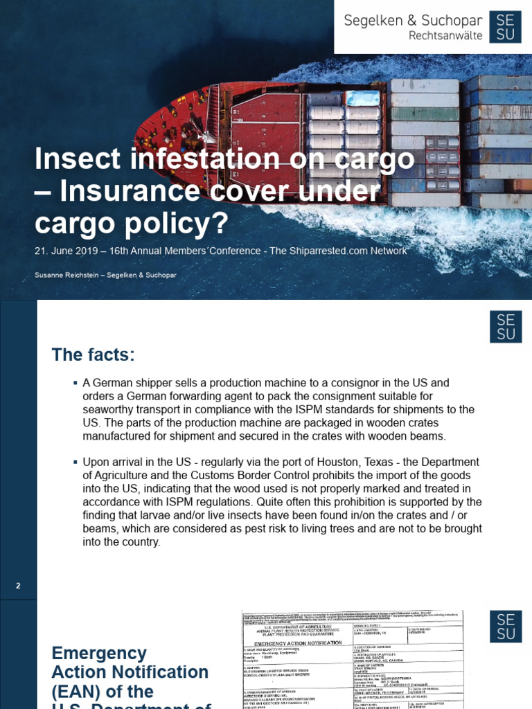 Susanne Insect Infestation | PDF | Cargo | Insurance