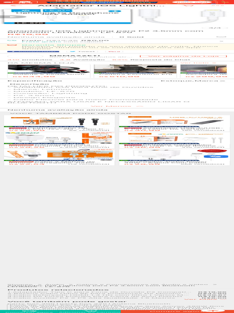 Adaptador IOS Lightning para P2 3.5mm Com Bluetooth LEHMOX - LE-870 Shopee Brasil 2 | PDF ...