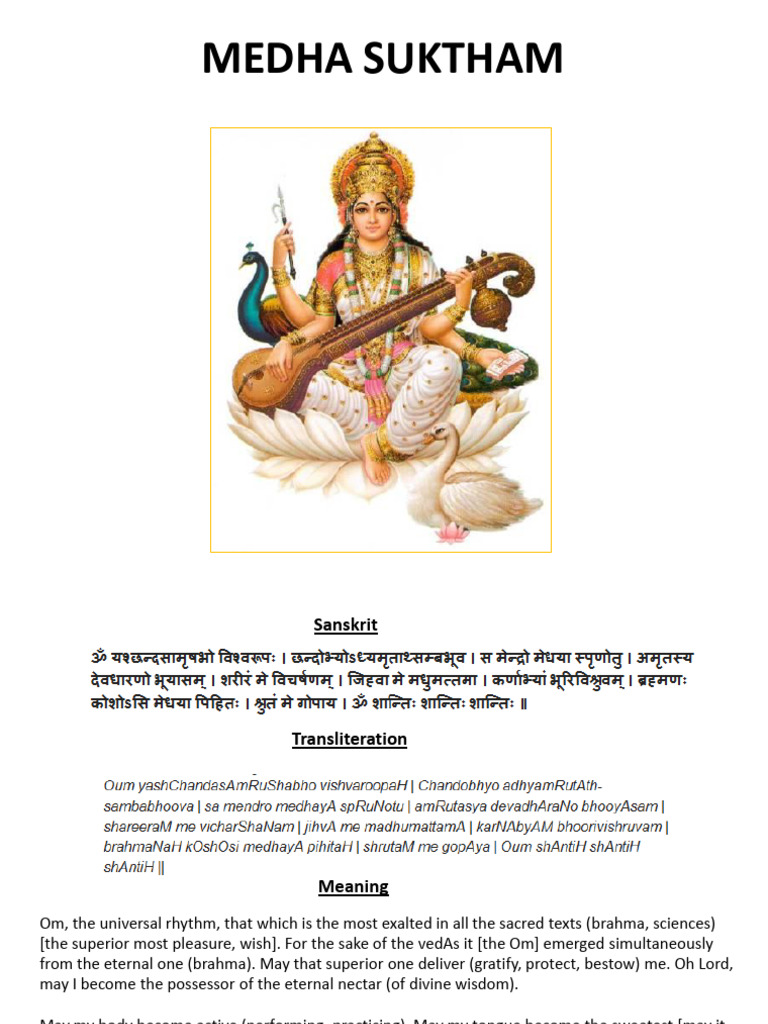 08-Medha-Suktham | PDF | Brahman | Religious Belief And Doctrine