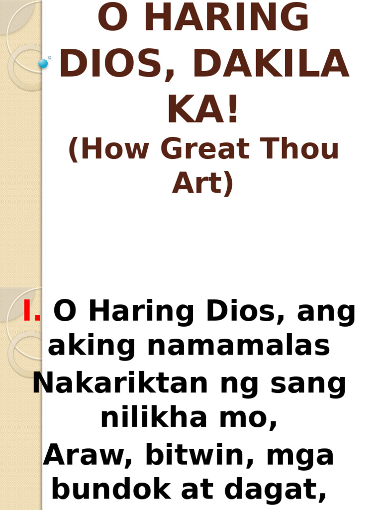O Haring Dios, Dakila Ka! | PDF