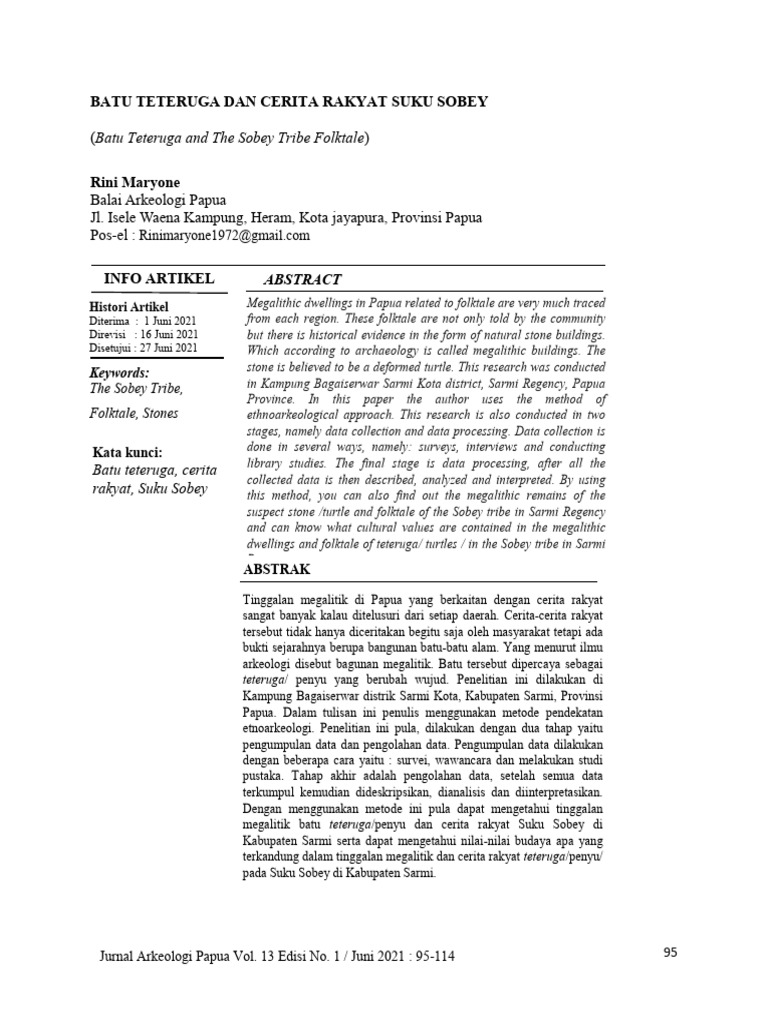 Batu_Teteruga_Dan_Cerita_Rakyat_Suku_Sob | PDF