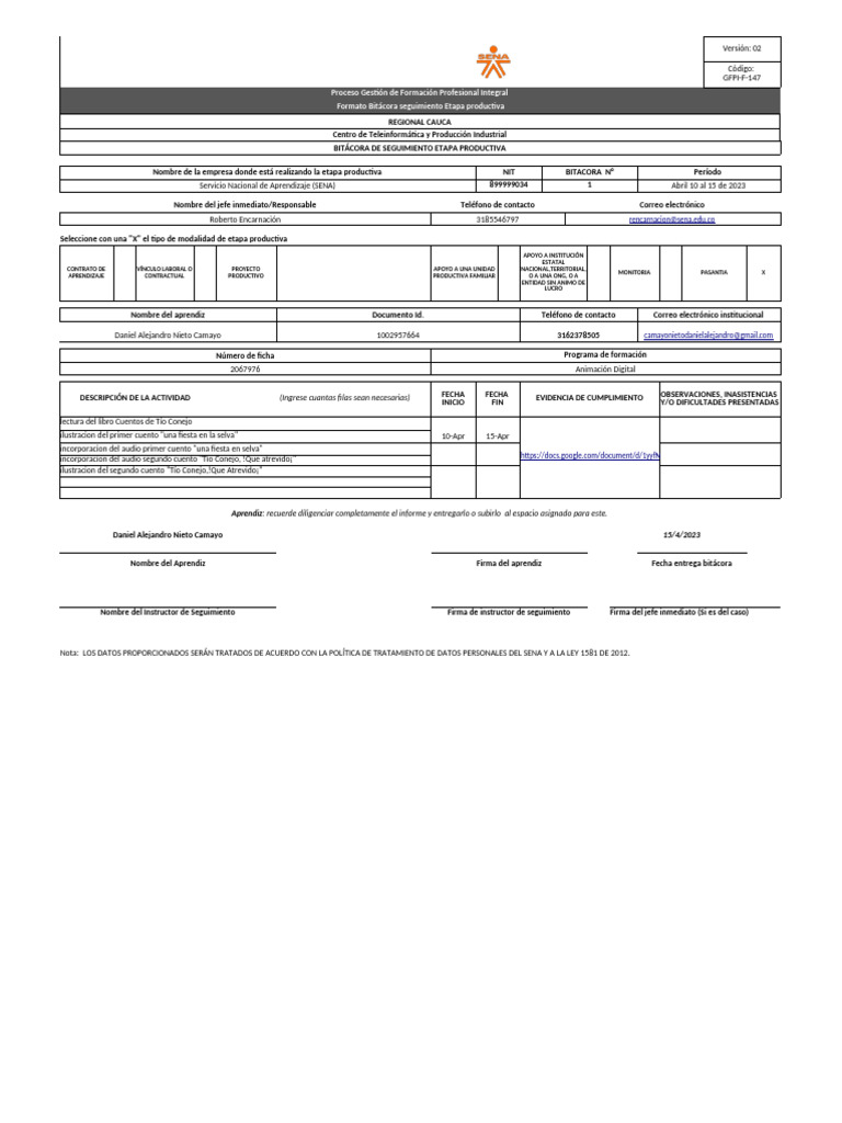 Bitacoras Daniel Alejandro Nieto Camayo | PDF | Blog | Organización no gubernamental
