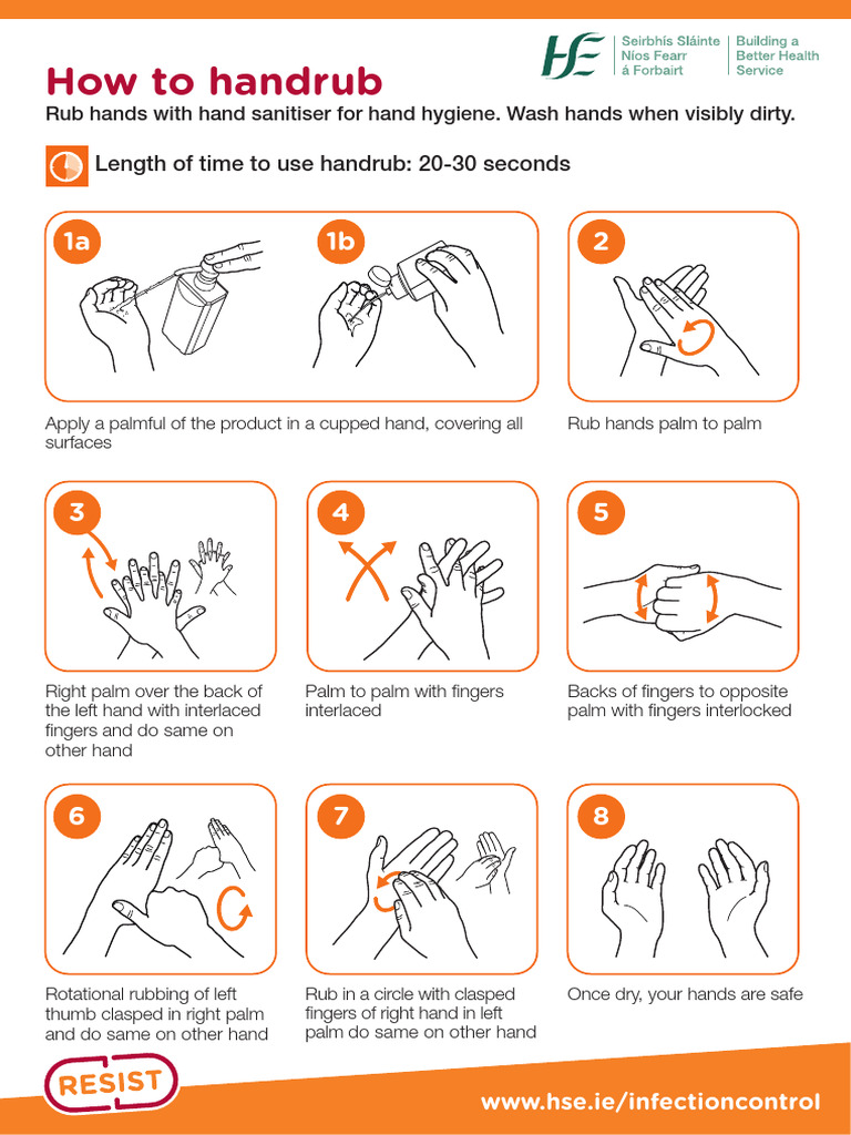 HSE How to Handrub Poster A4 v1 May 2022 | PDF