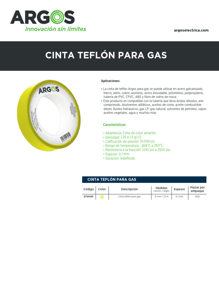 Cinta Teflon para Gas | PDF