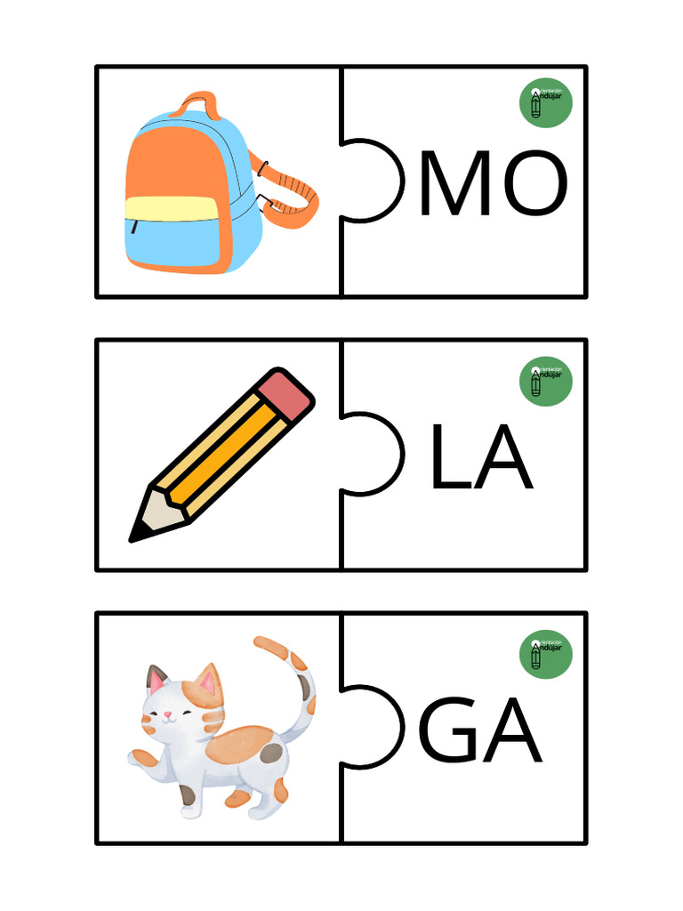 Puzzle-Silabico Silaba Inicial | PDF