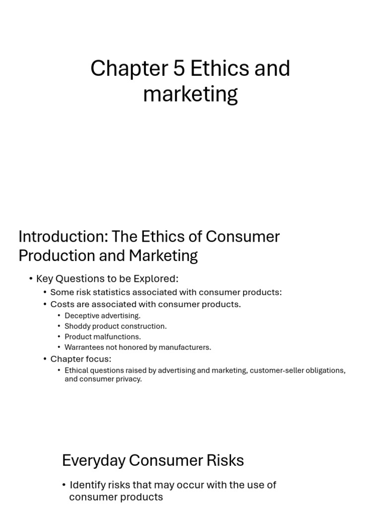 Chapter 5 Ethics and Marketing | PDF | Privacy | Credit