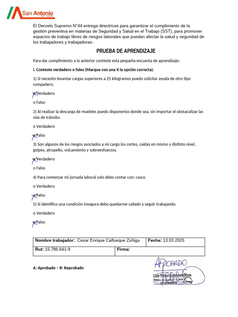 Prueba de Aprendizaje | PDF