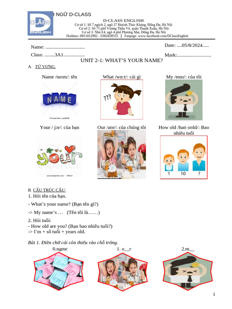 2024.08.05 TA3 Class Unit-2-1 | PDF