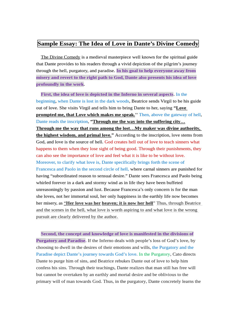 Love's Journey in Dante's Divine Comedy | PDF | Divine Comedy | Inferno ...