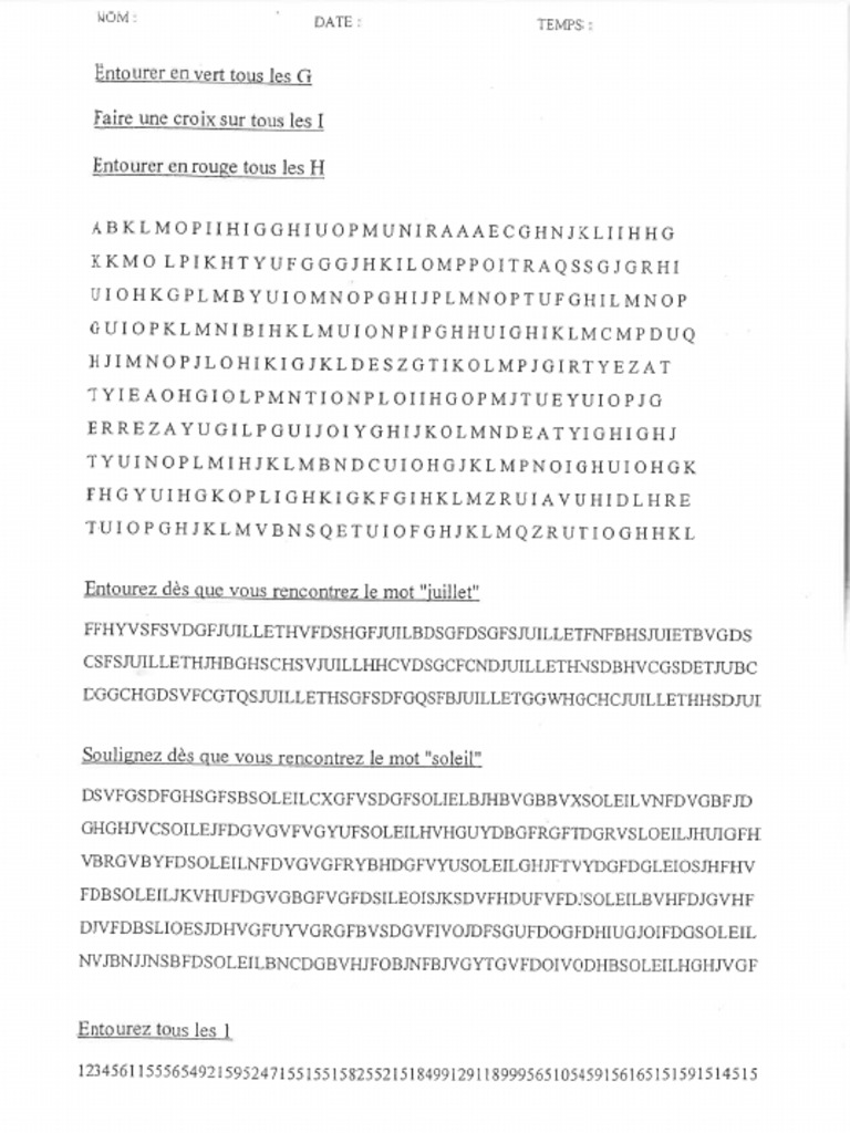 Attention Soutenue Et Divisee - Plusieurs Consignes | PDF