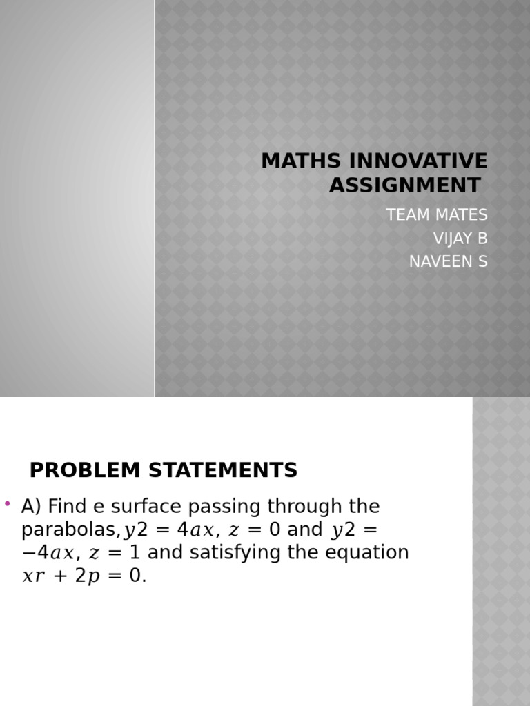 Maths Innovative Assignment | PDF