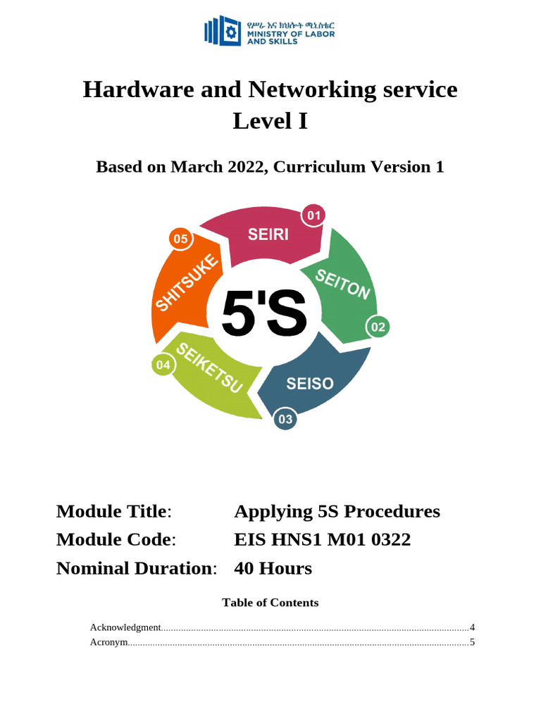 M01-Applying 5S Procedures | PDF | Occupational Safety And Health | Safety