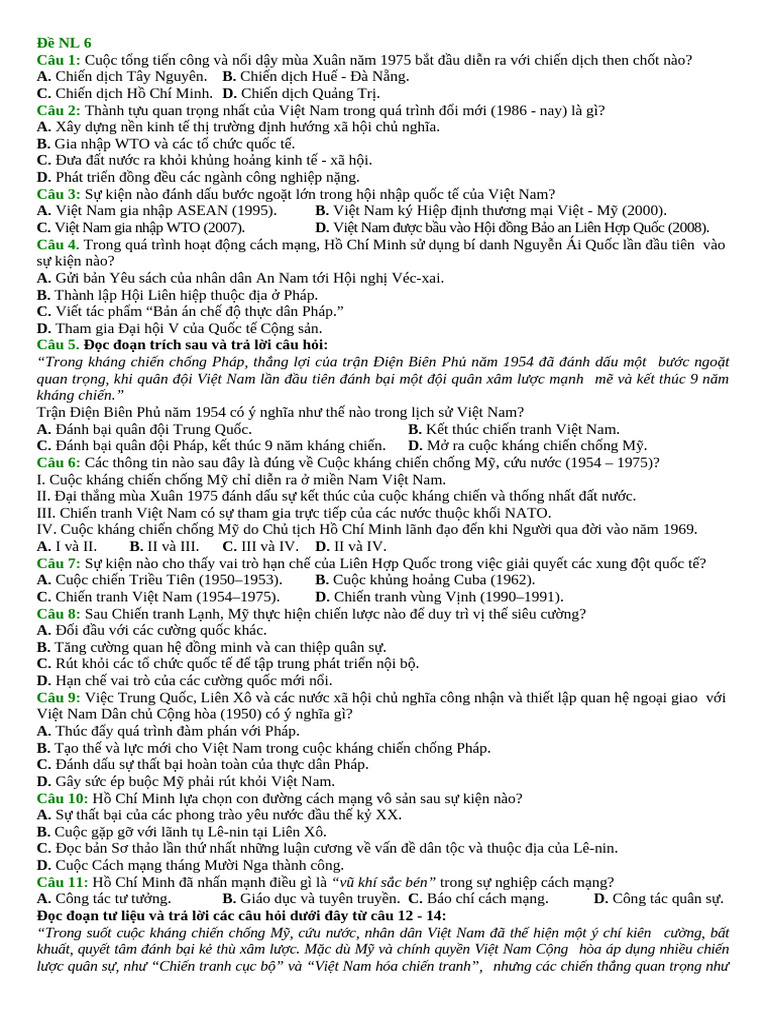 Đề NL6 | PDF