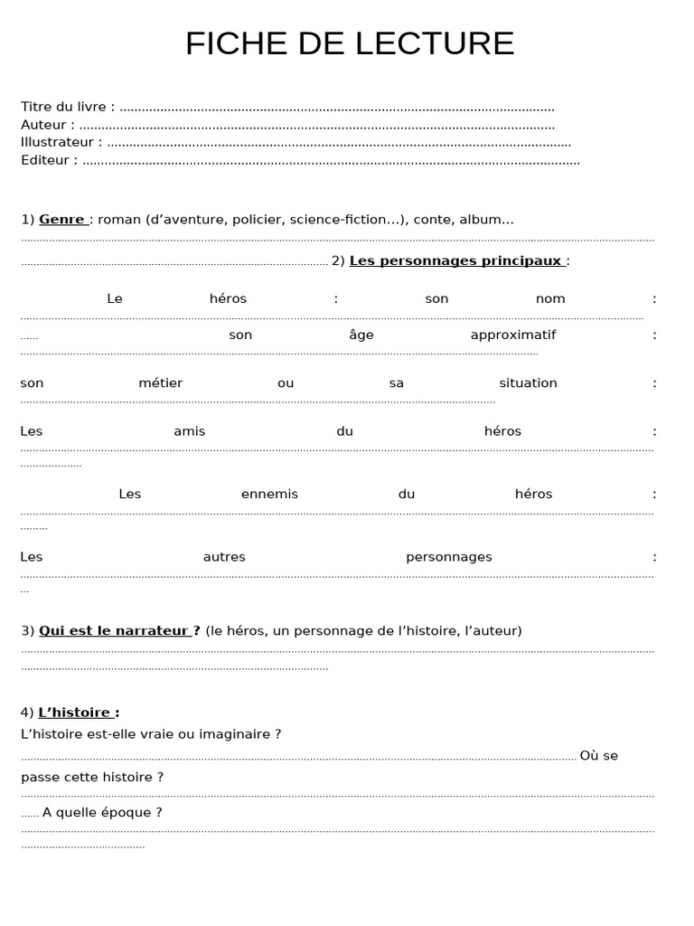 Fiche de Lecture | PDF