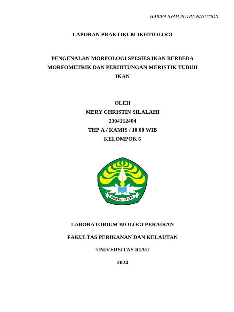 Morfologi dan Meristik Ikan Berbeda | PDF