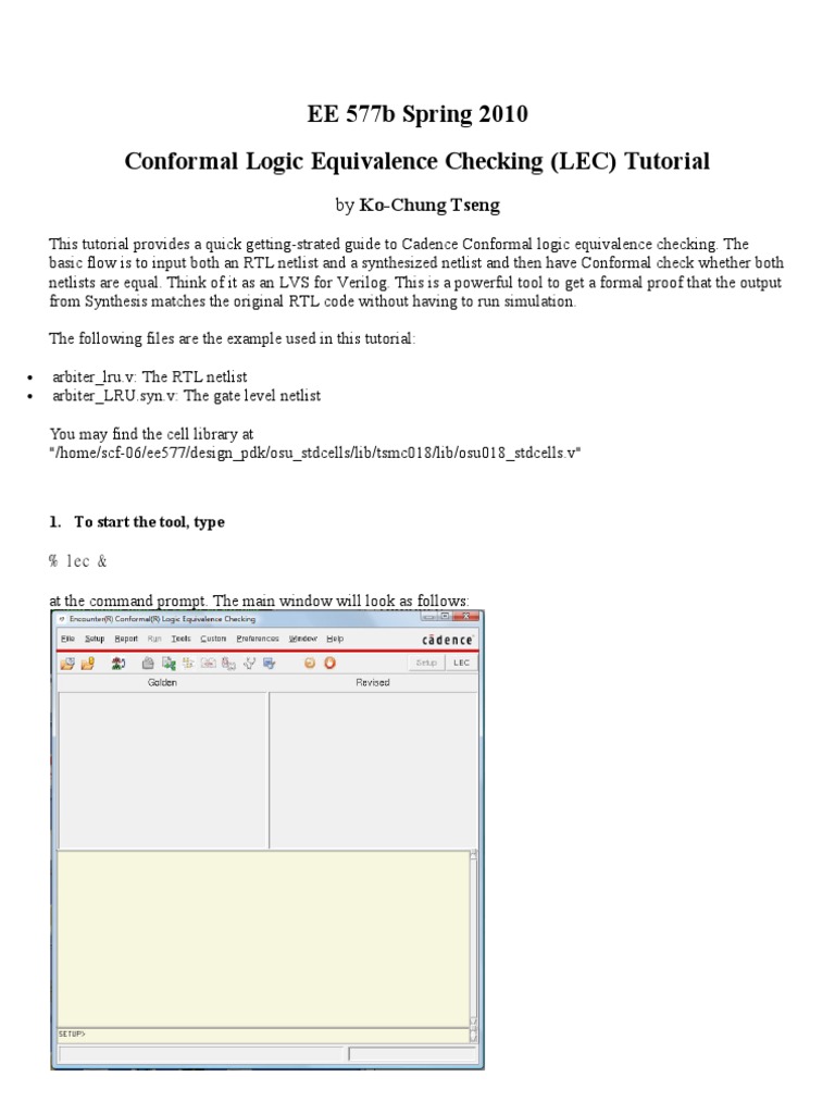 Cadence Conformal Tutorial | PDF | Electronic Design | Design