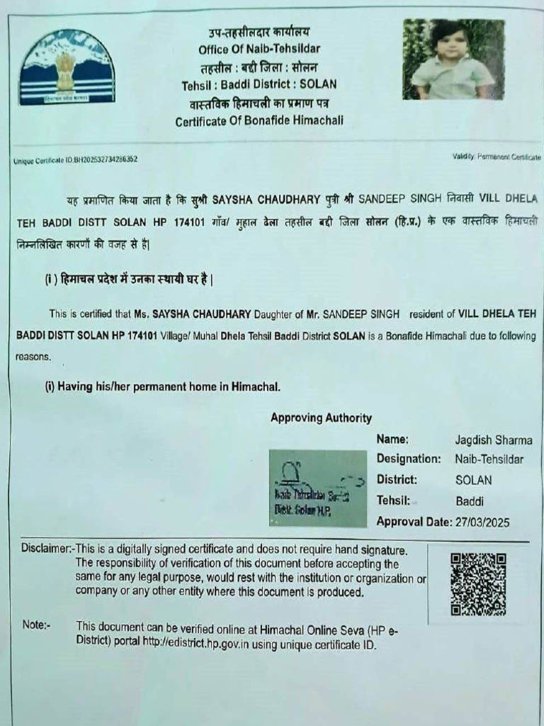 Saysha Residence Proof | PDF