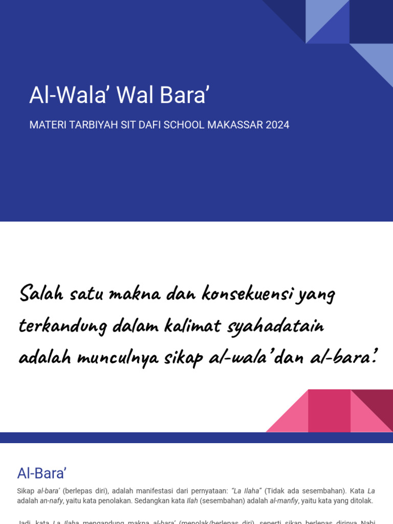 Al-Wala’ dan Al-Bara’ dalam Islam | PDF