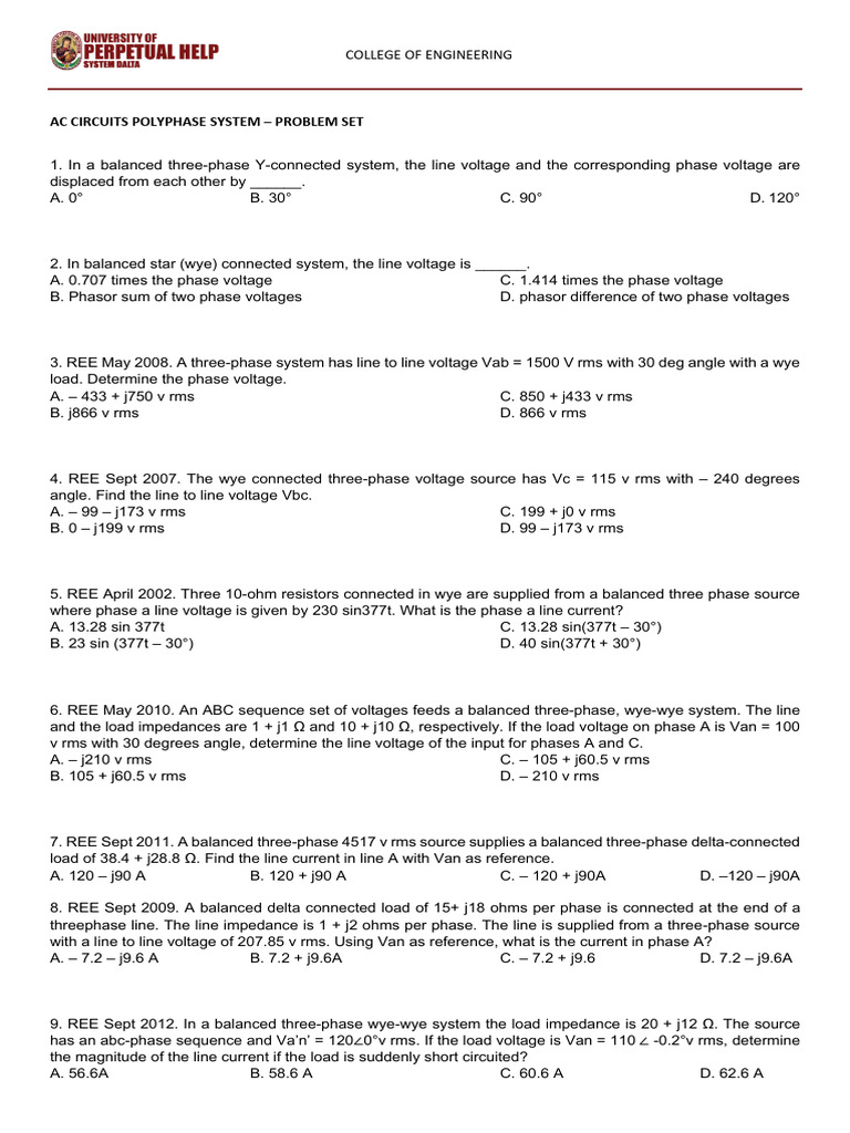 Ac Circuits Polyphase System | PDF | Electrical Impedance | Quantity