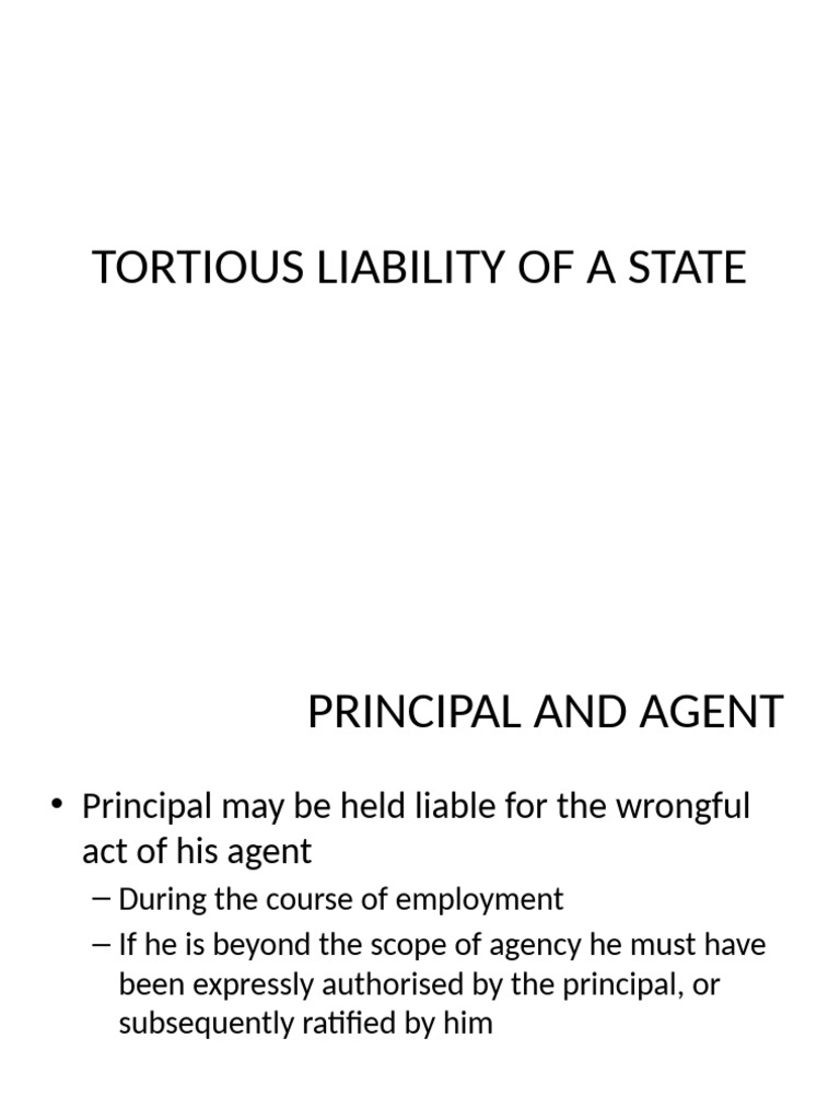 State Tortious Liability Explained | PDF | Legal Liability | Tort