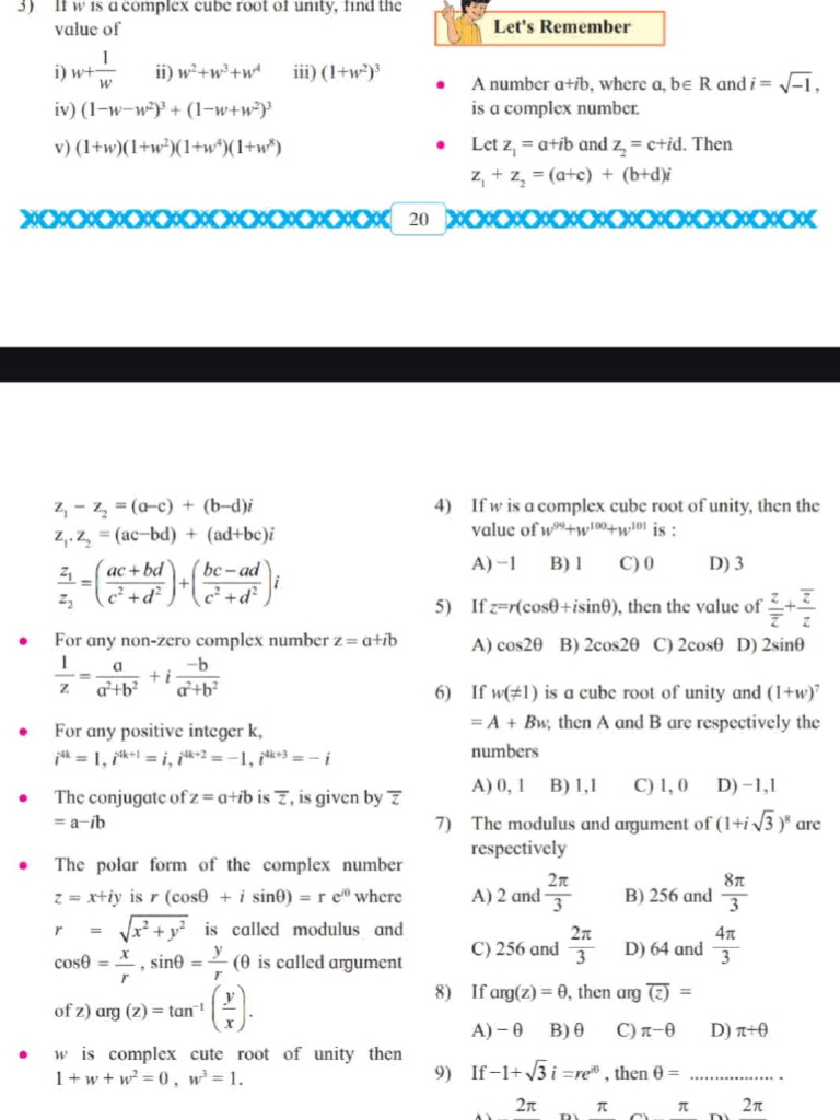 Mats Formula List For Prlilime Exam Part 2 | PDF | Complex Number ...