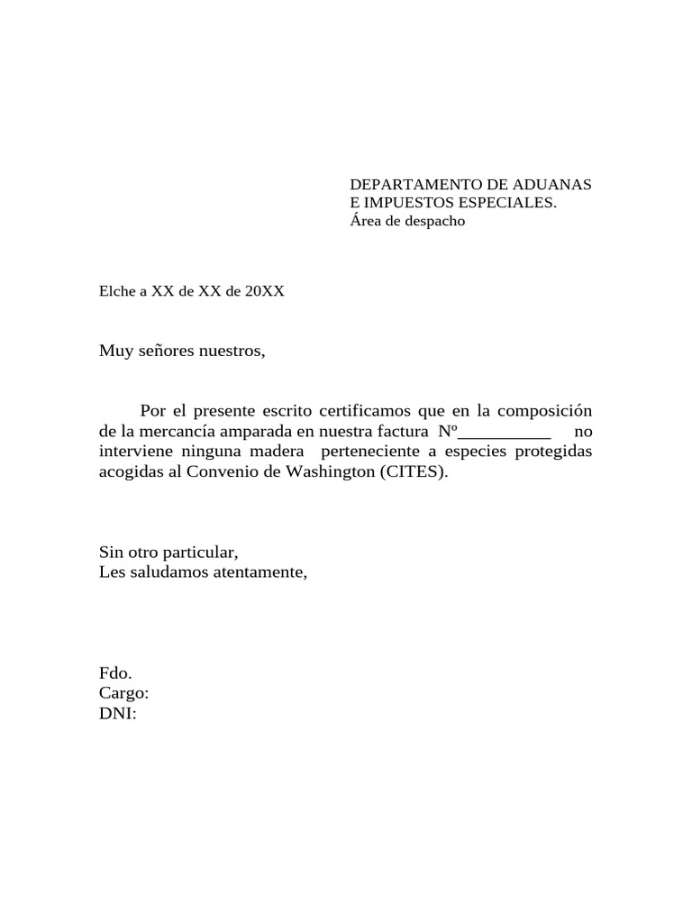 Carta No Cites Exportacion | PDF