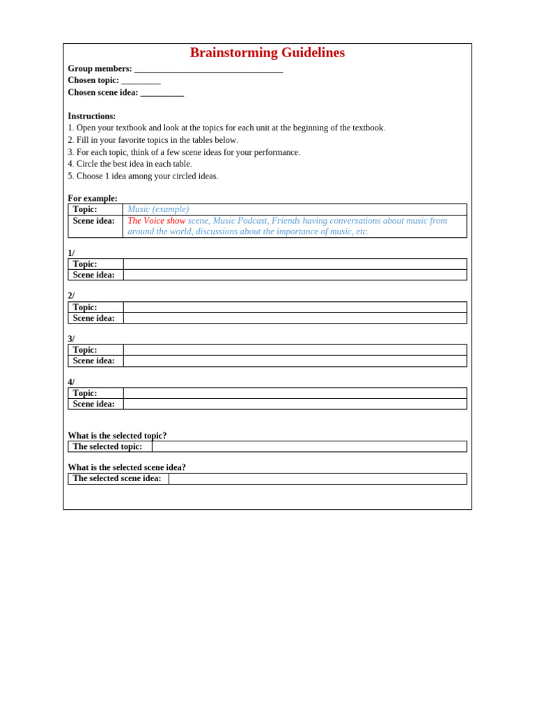 Brainstorming Guidelines | PDF