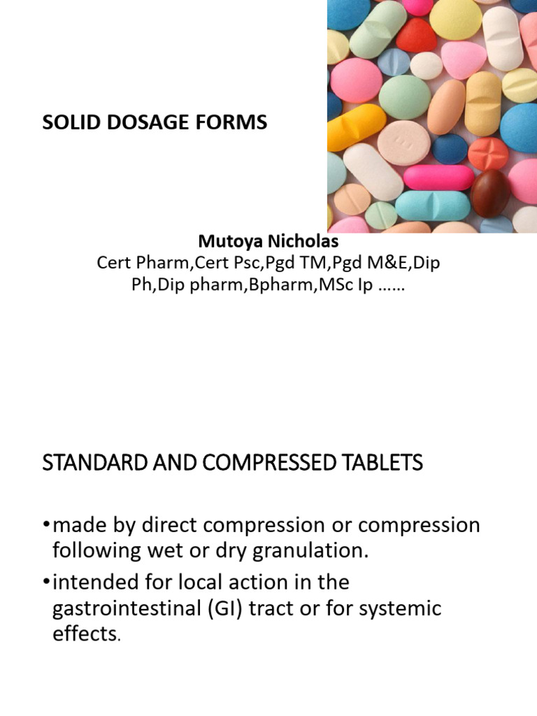 4 Solid Dosage Forms Tablets | PDF | Tablet (Pharmacy) | Materials