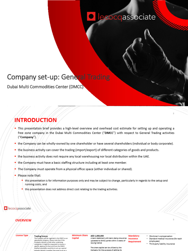 Setting Up A General Trading Company in The DMCC | PDF | Insurance | Lease