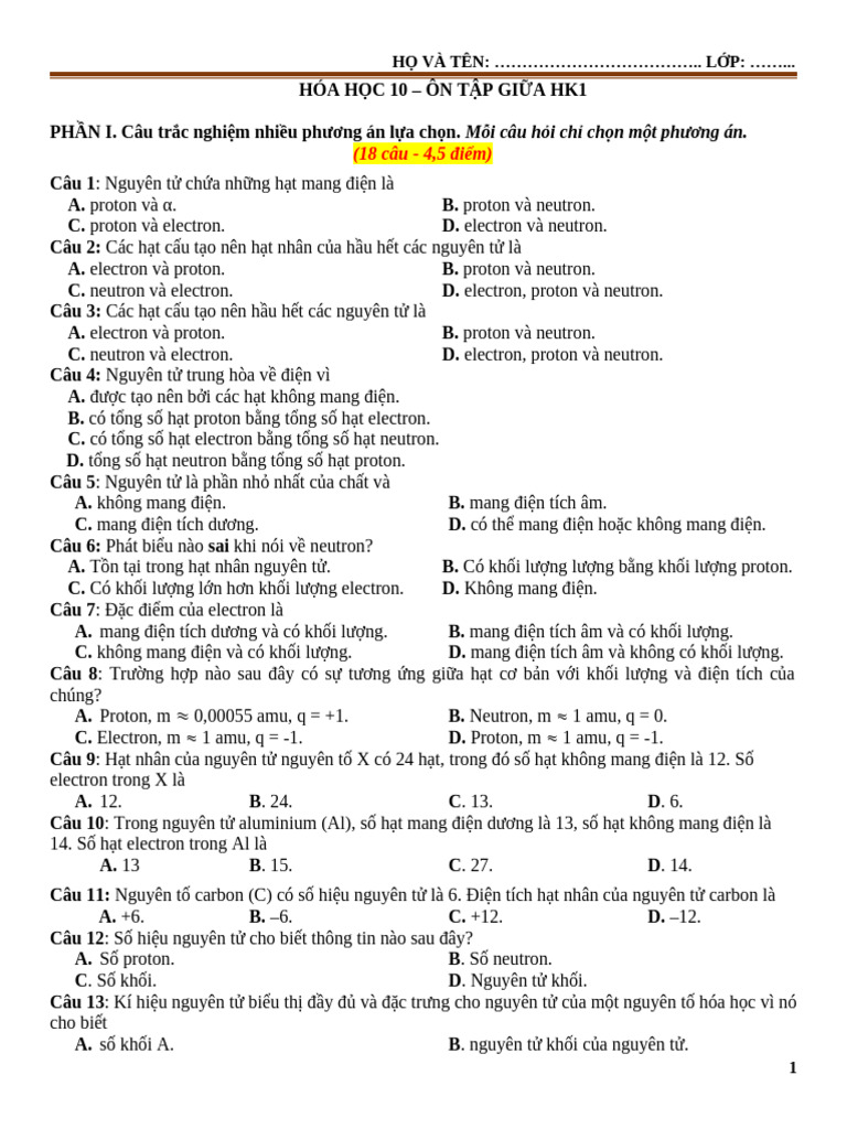 24 - 25 ĐC Hóa 10 - Ghki - GDNN GDTX - TPHCM - Nhut Pham | PDF