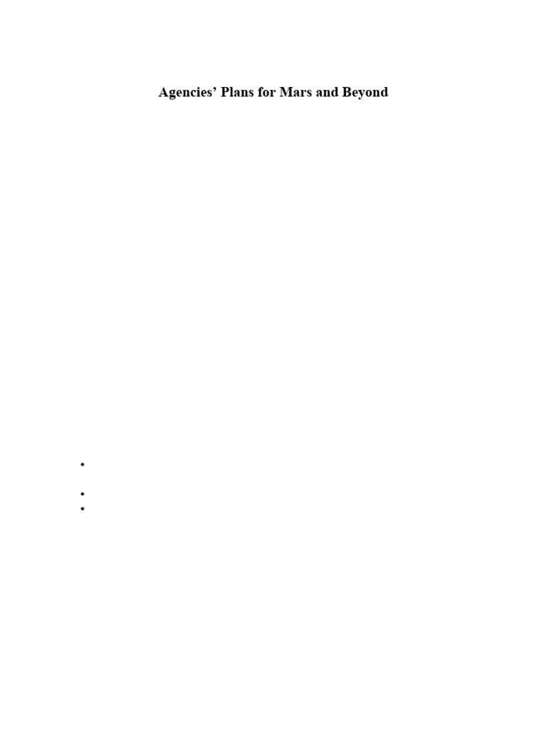 Future of Mars Exploration Plans | PDF | Nasa | Space Exploration