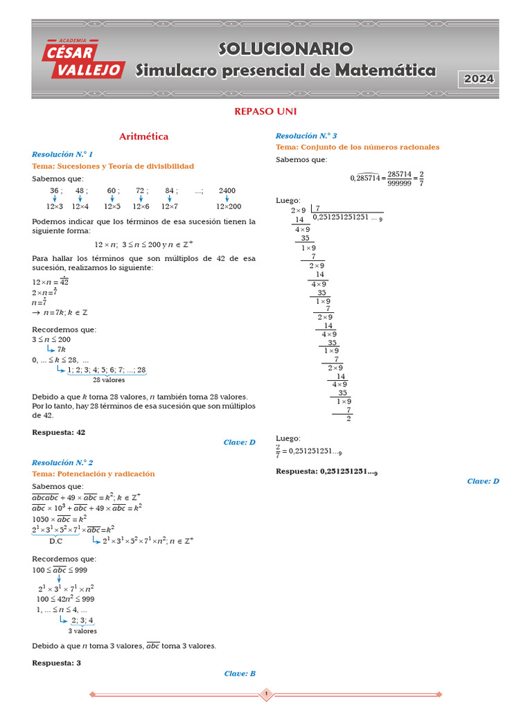 Sol_Simulacro presencial_MAT_Repaso UNI_2024 | PDF | Ángulo | Geometría euclidiana